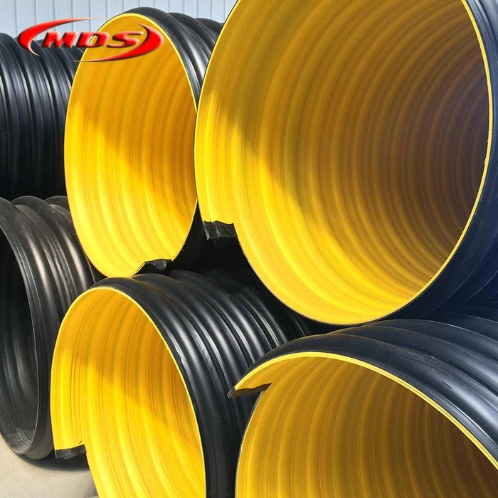 24 Inch Smooth Wall Corrugated Yellow HDPE Drainage Pipe, Flexible ...