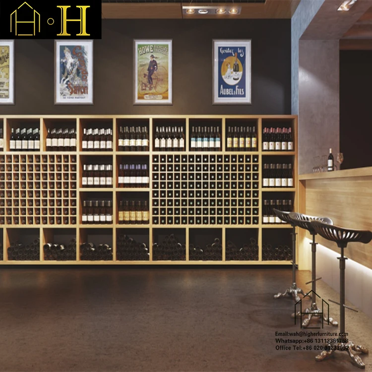 Liquor Display Showcase - Customized Wooden Shop Counter