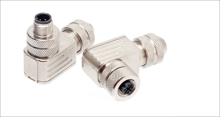 M12 Angled Male Metal Plug Screw Connection Fieldwire Pg7 Pg9 Cable ...