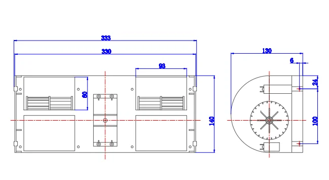 Dual Shaft Blower Assembly ZHF271K - AC Parts for Buses