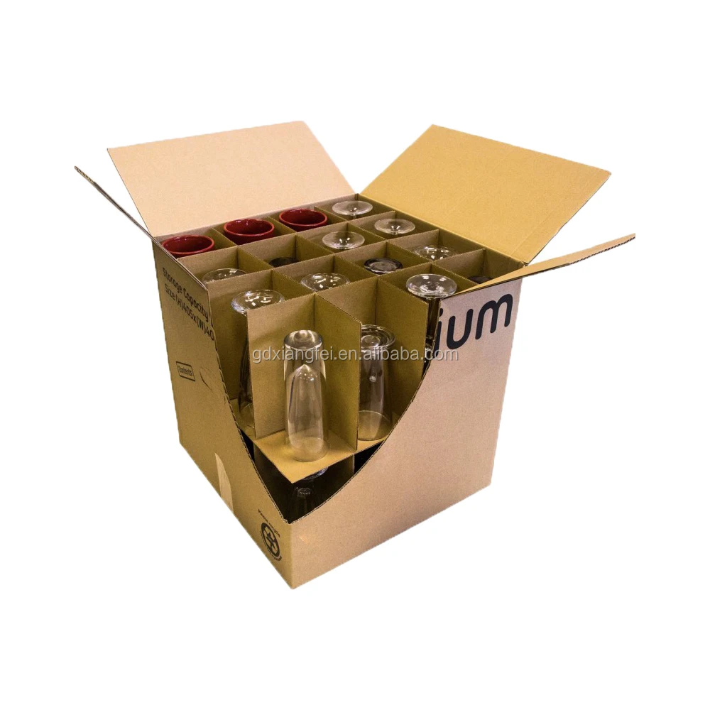 Customized 12 Bottle Paper Glass Packaging Shipping Box