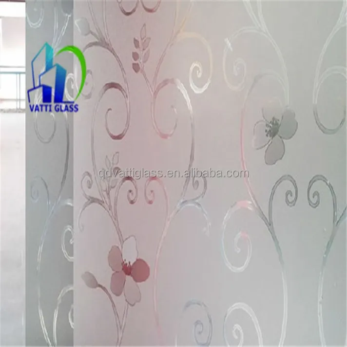 Acid Etched Door Glass Wall Decorative Panels Tempered Acid Washed ...