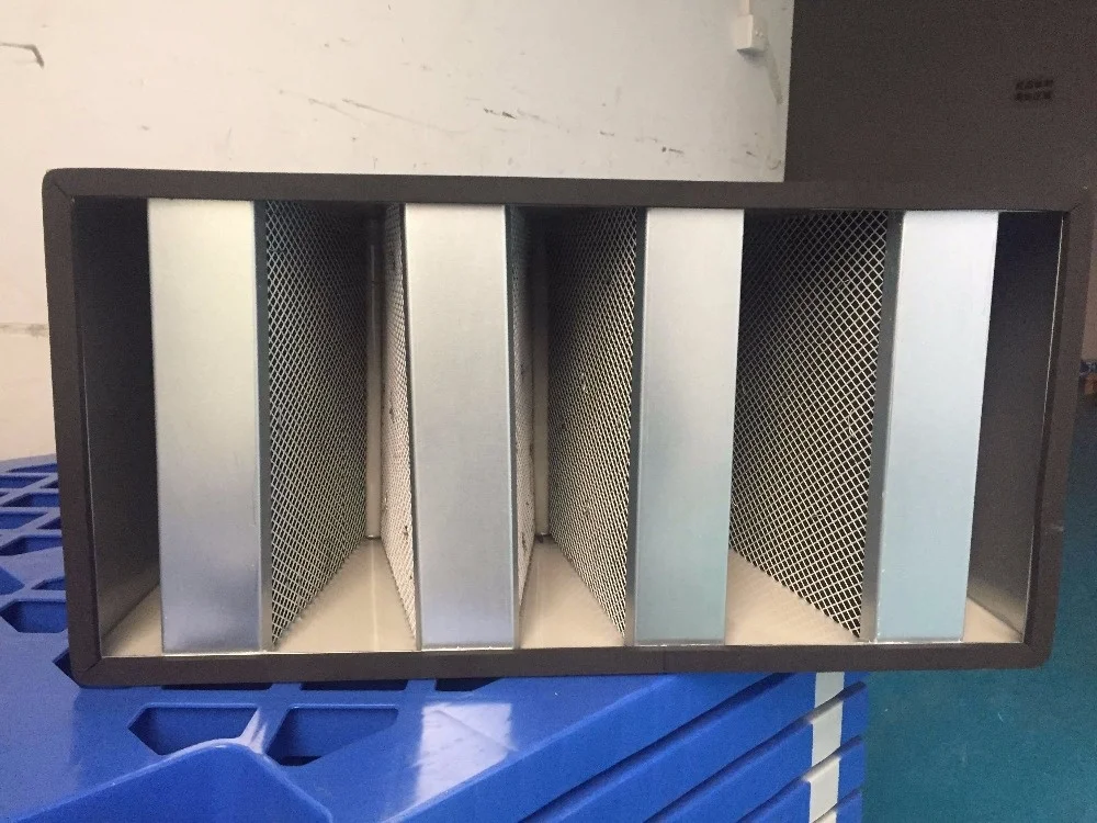 Hvac System And Clean Room H13 H14 V-bank Hepa Filter - Buy V Bank Air ...