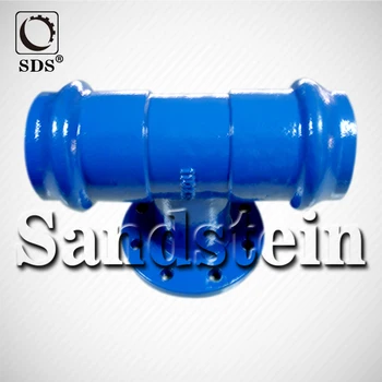 Ductile Iron Double Socket Level Invert Tee for PVC Pipe