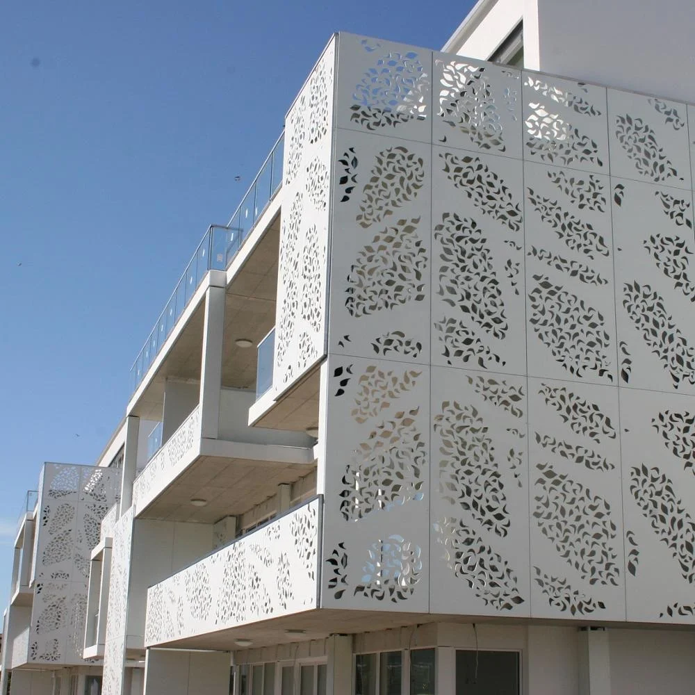 laser cut building metal facade