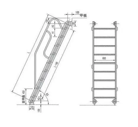 Marine Aluminum or Steel Inclined Ladders - Secure & Durable
