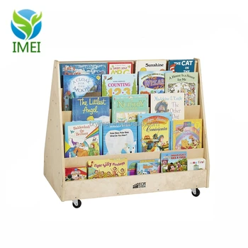Magazine Display Stand Birch Hardwood Double-sided Book Display Stand ...
