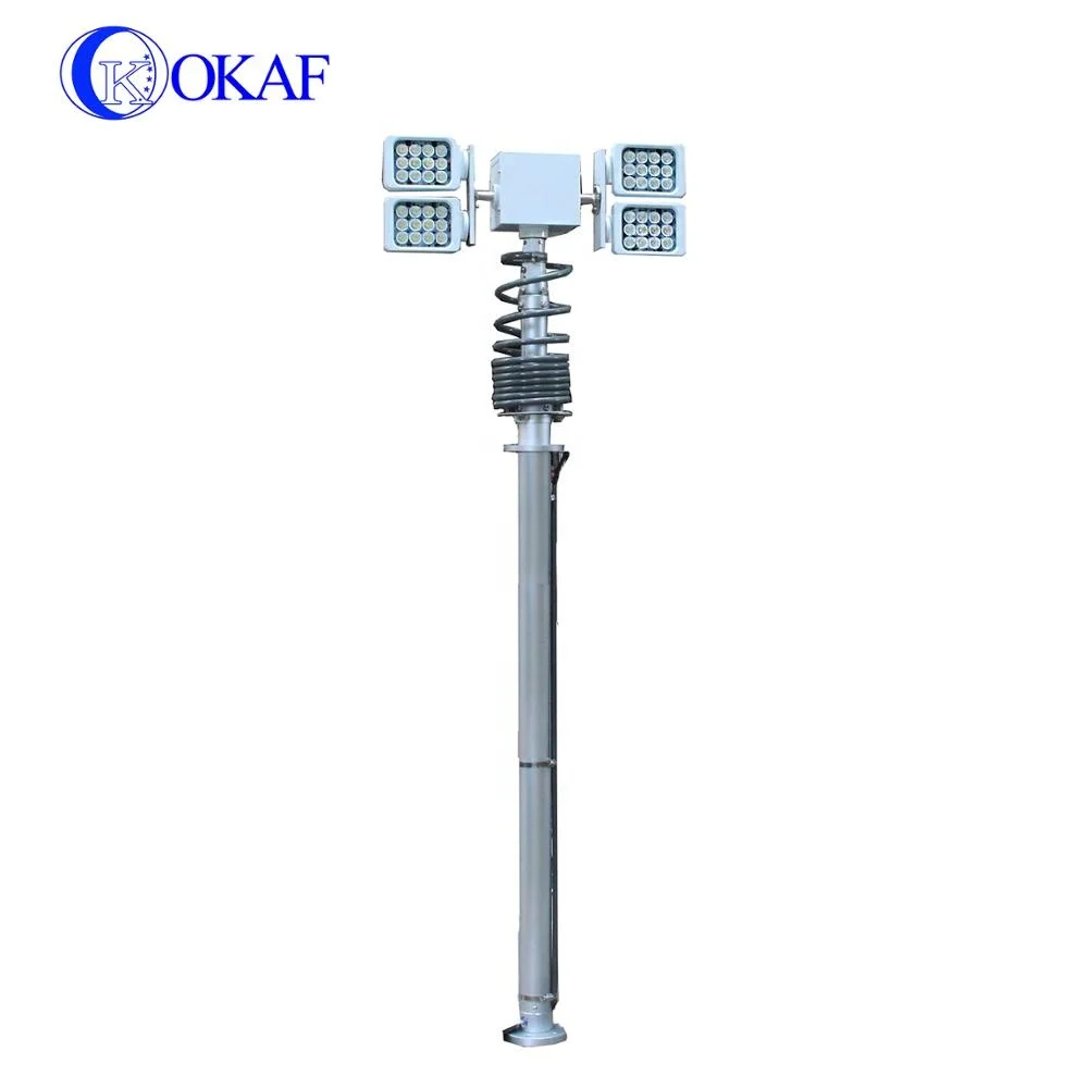 3-20M Pneumatic Vehicle Mounted Light Telescopic Mast for Emergency Rescue