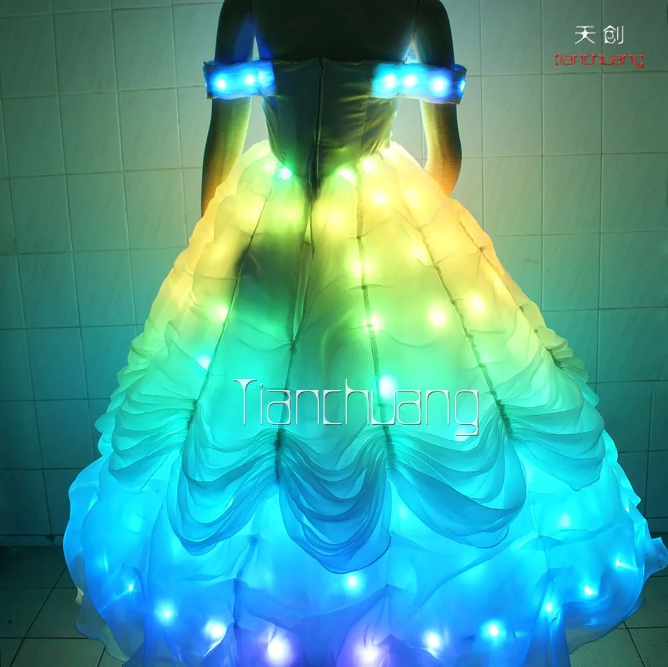 Optic Fiber Stage Clothing For Women / Multi Color Changing Clothes ...