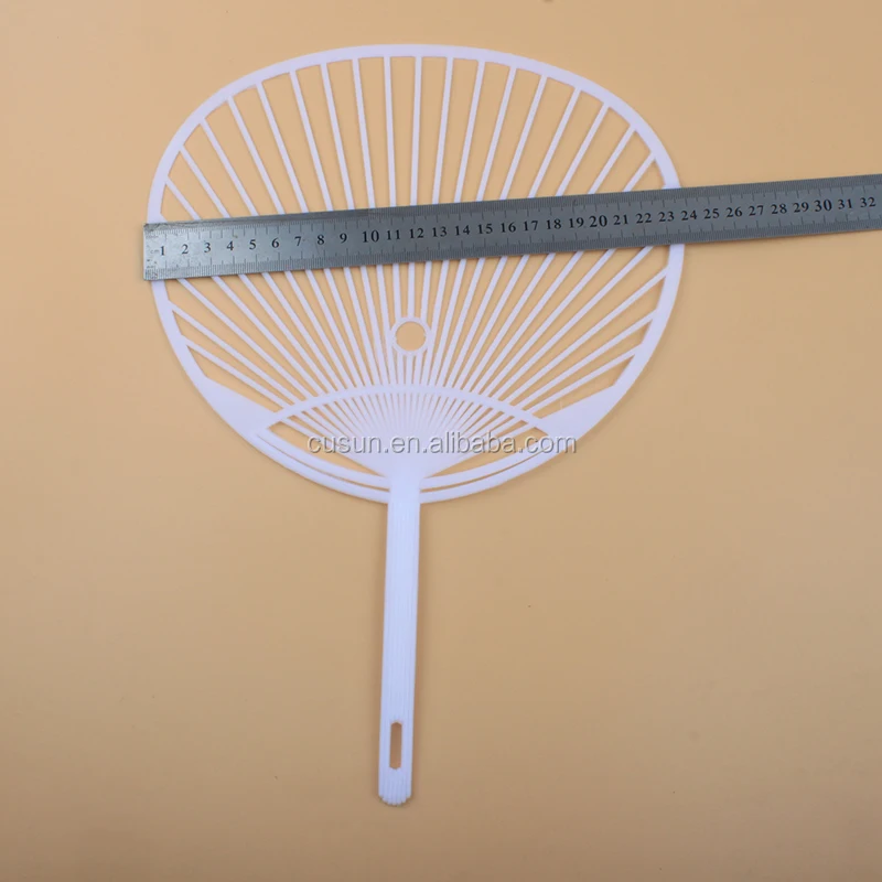Hot Sales Colourful Plastic Handle Paper Fan with Nice Printing