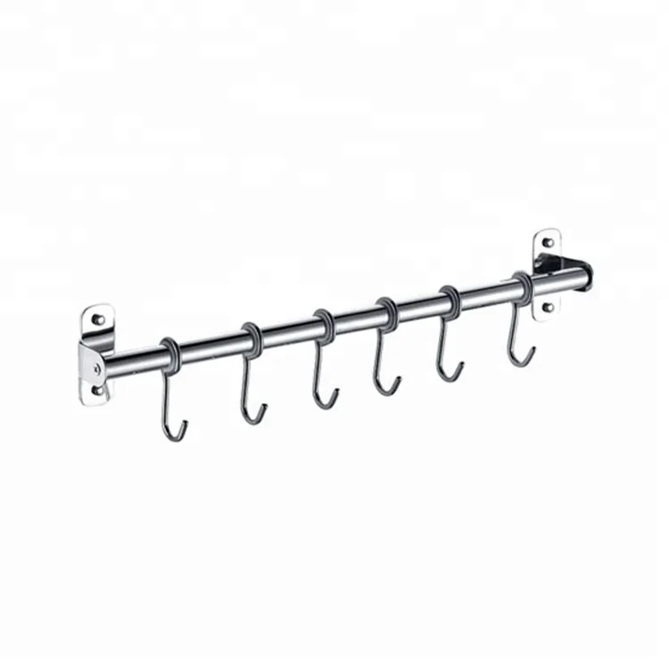 Polished Bar Removable Hanging Hooks Storage Kitchen Spoons Rack ...