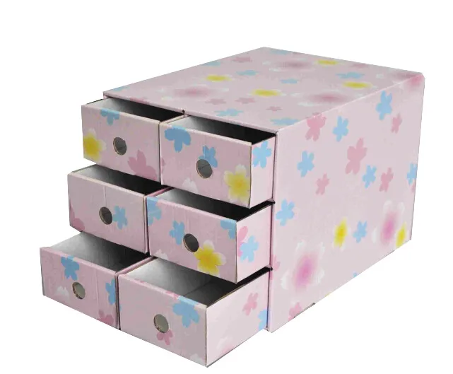 6-compartment Drawer Recycled Cardboard Desk Storage Organizer Box In ...