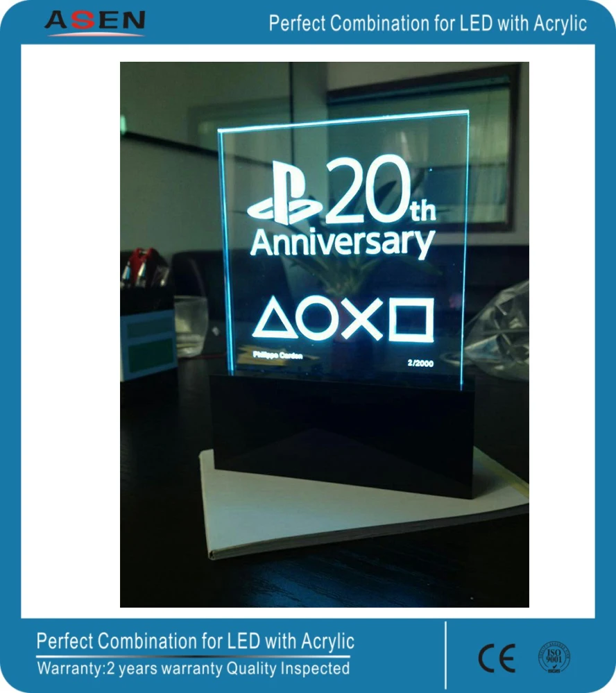 Customized Double Sided Acrylic LED Branding Sign Stand Display on ...