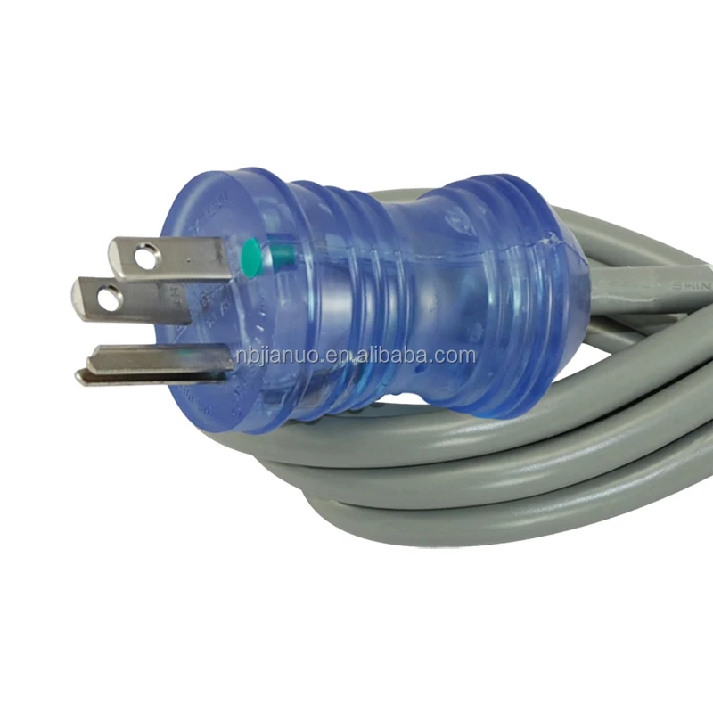 15AMP SJT Medical Grade Hospital Grade Green Dot Power Cord