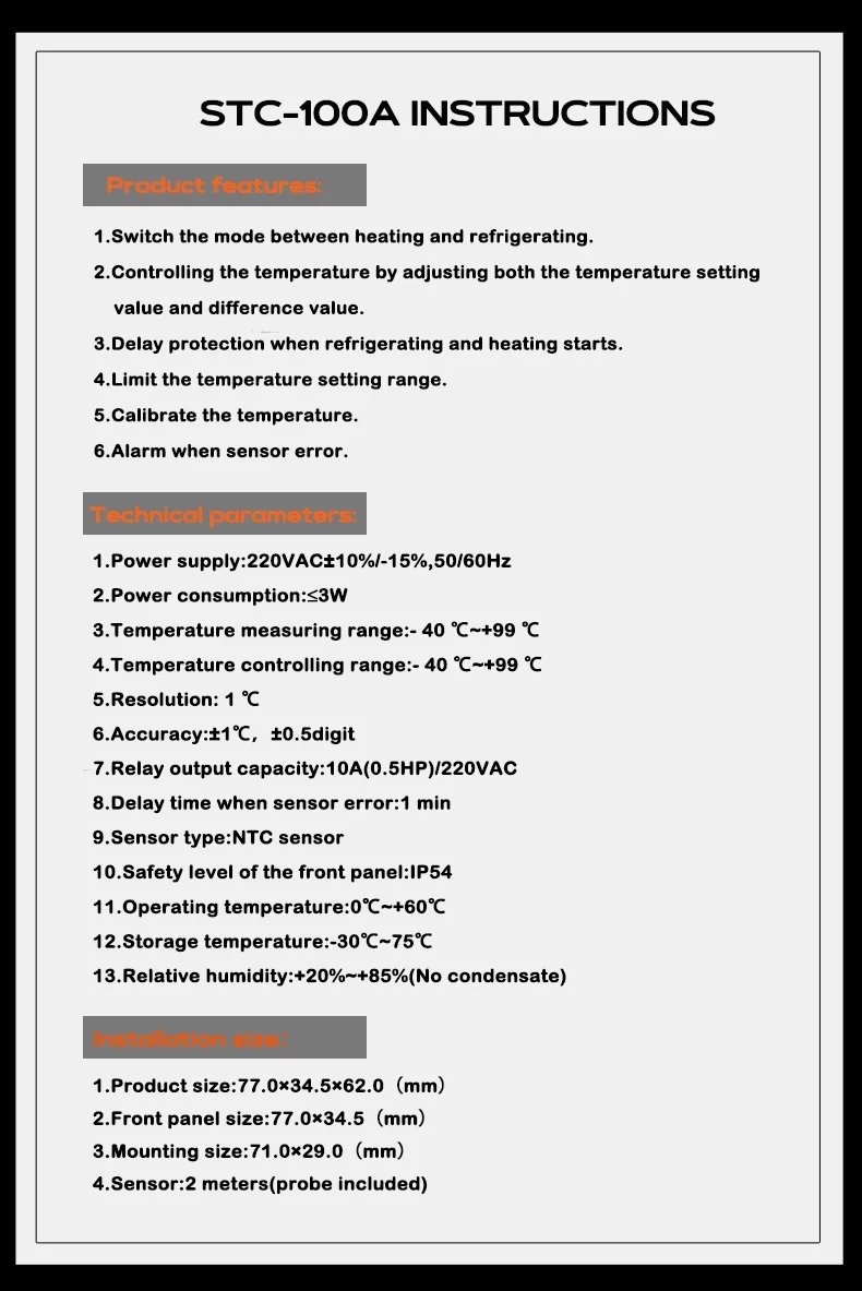 Stc-100a 냉각 디지털 온도 컨트롤러 Stc-100a - Buy 디지털 온도 컨트롤러 Stc-100a,온도 컨트롤러,냉각 컨트롤러 Product on Alibaba.com