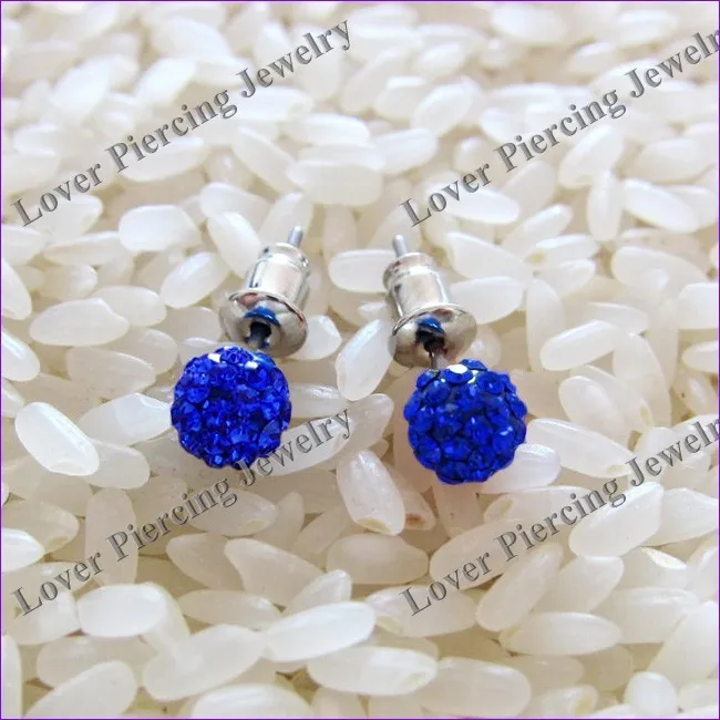 [fc-866] With Crystal Design High Polish Stainless Steel Ear Piercign ...