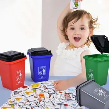 Children Desktop Cardboard Garbage Classification Gamer Waste Cans ...
