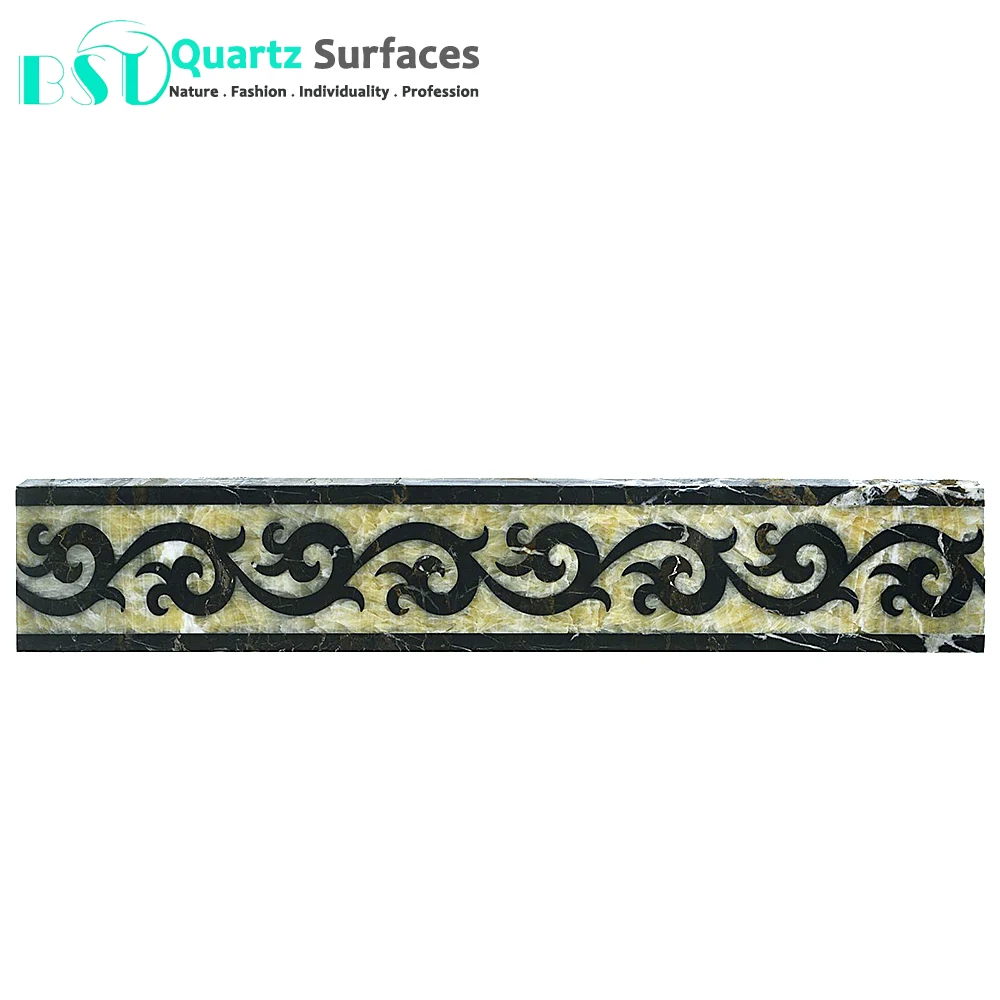 White Italian Style Marble Floor Border With Flowers Designs Marble ...