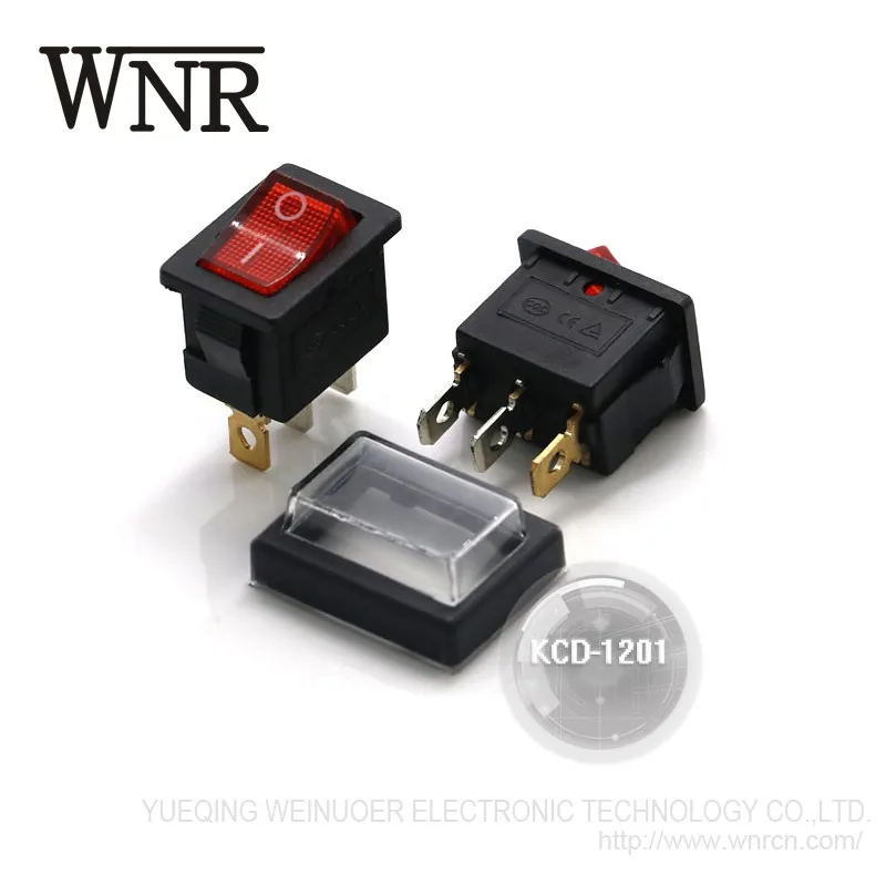Wnre 2 Pin Kcd Push Button Switch Kcd-1201 Dc 12v Waterproof Rocker ...