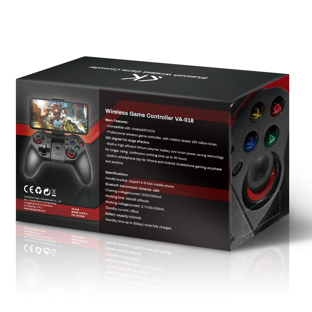 Ishako Wireless Mobile Phone Gamepad Portable Gaming Controller For Ios ...