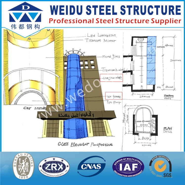 Prefabricated Elevator Shaft Structure Industrial Light Steel Frame ...