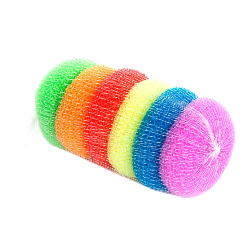Multi Colors Kitchen Washing Pot Pan Plastic Mesh Scourer - Buy ...