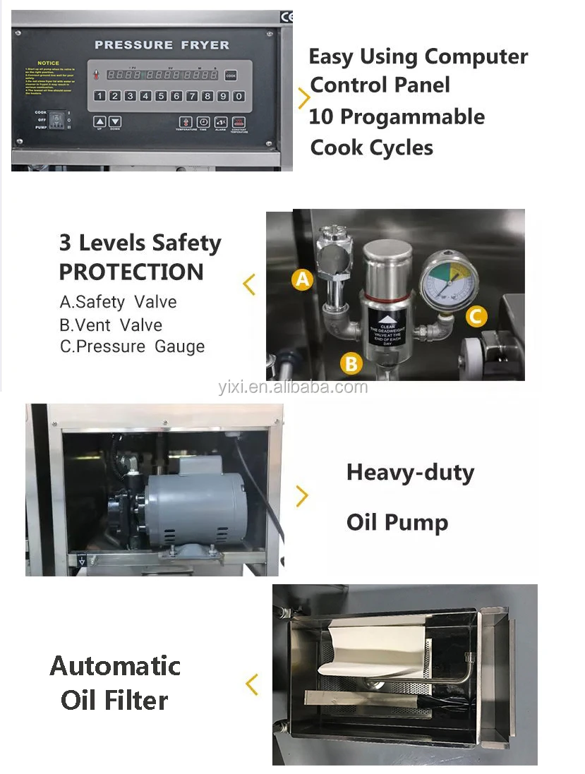 Commercial Chicken Fryer Cooker Machine With Oil Pump And Filter - Buy ...