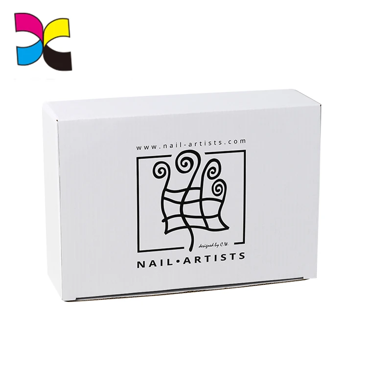 White Corrugated Box Corrugated Counter Cosmetic Display Box Nail Snap ...