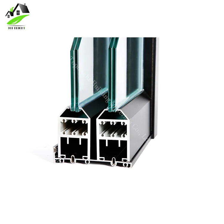 Aluminium Frame Vertical Pivot Window Aluminum 3 Panel Tempered Glass ...