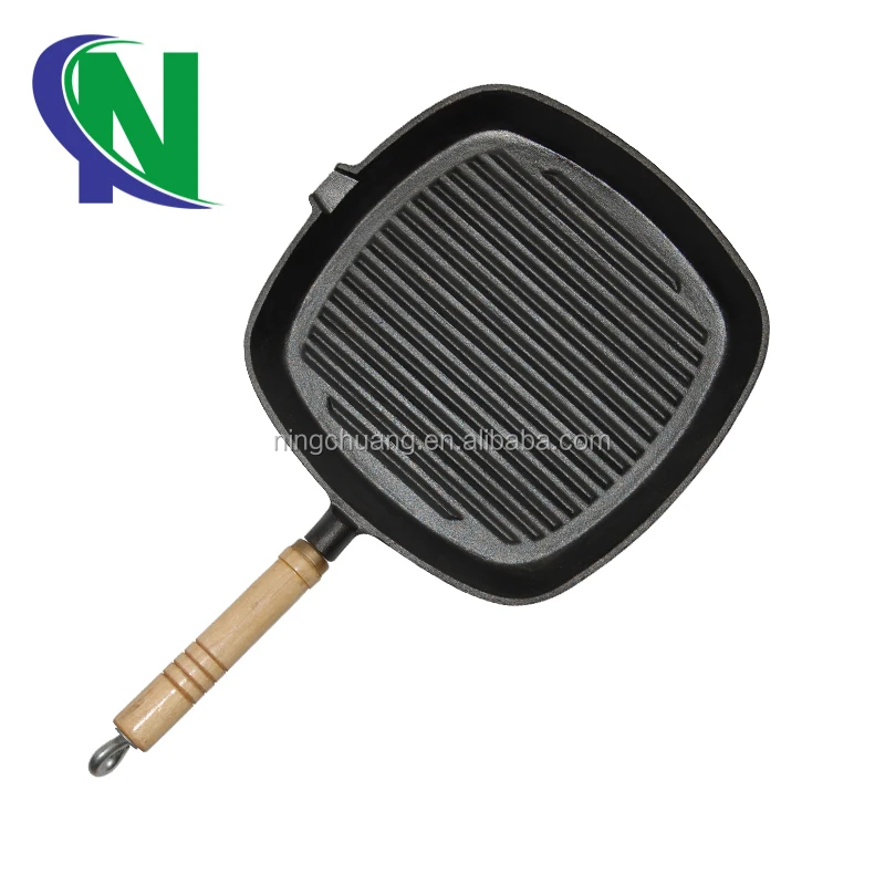 Outdoor Bbq Cookware Pan Set Cast Iron Grill Pan With Grill Press - Buy ...