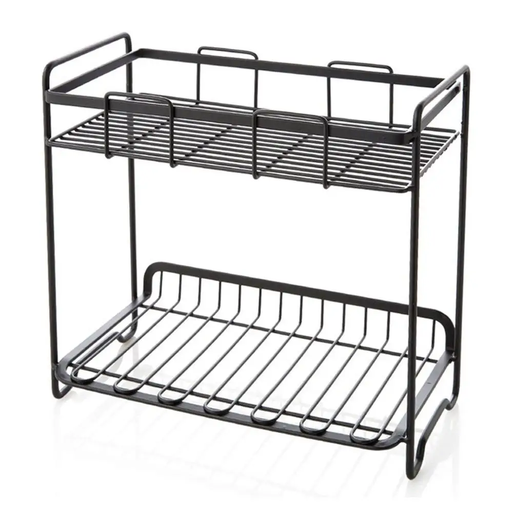 2-tier Standing Multi-use House Metal Storage Rack Shelf Organizer ...