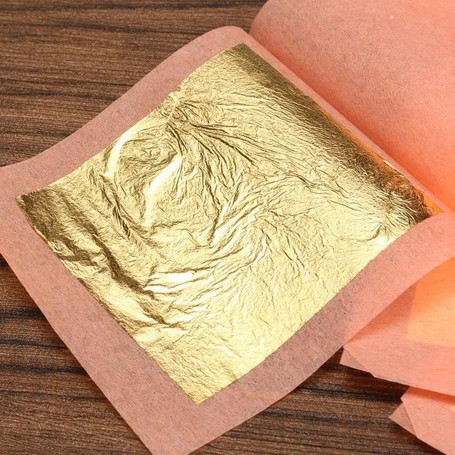 24K Gold Leaf Sheet 98% Genuine Gold Foil Metal for Food Decoration ...