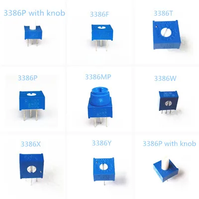 3386MP Trimmer Potentiometer 25K to 100K with Knob, Cermet Material ...