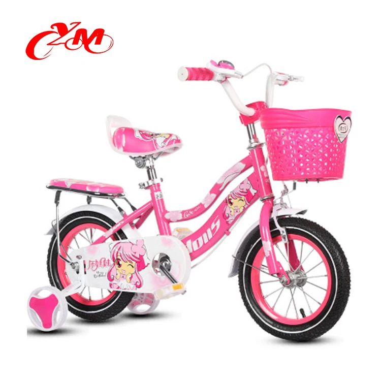 OEM cheap child bike with air tire 4 wheels children bicycle steel frame cute design baby bicycle for 3 to 7 year old girls