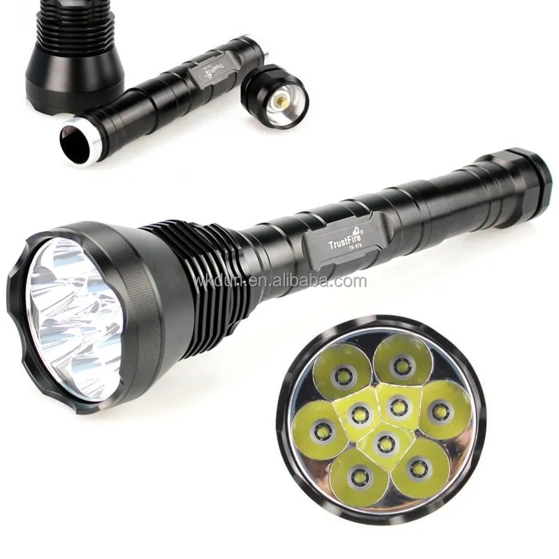 High Power Tr-9t6 T6 Led Flashlight 5-mode Trustfire Rechargeable Torch ...