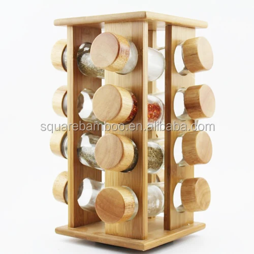 4-layer Bamboo Seasoning Rack - Sustainable Kitchen Organizer