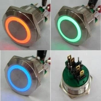 ELEWIND 22mm RGB LED Push Button Switch Momentary - IP65