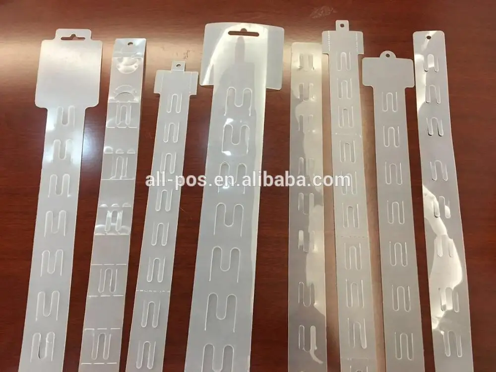 Hookei Clear Plastic Display Hanging PP Clips Strips for Supermarket ...