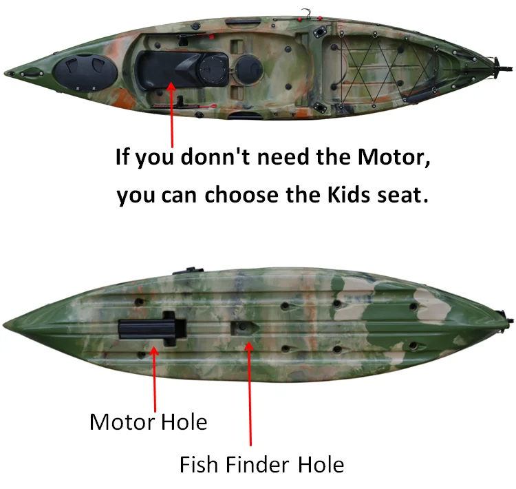 Single Ocean Tandem Electric Trolling Motor Kayak - Fishing Kayak with ...