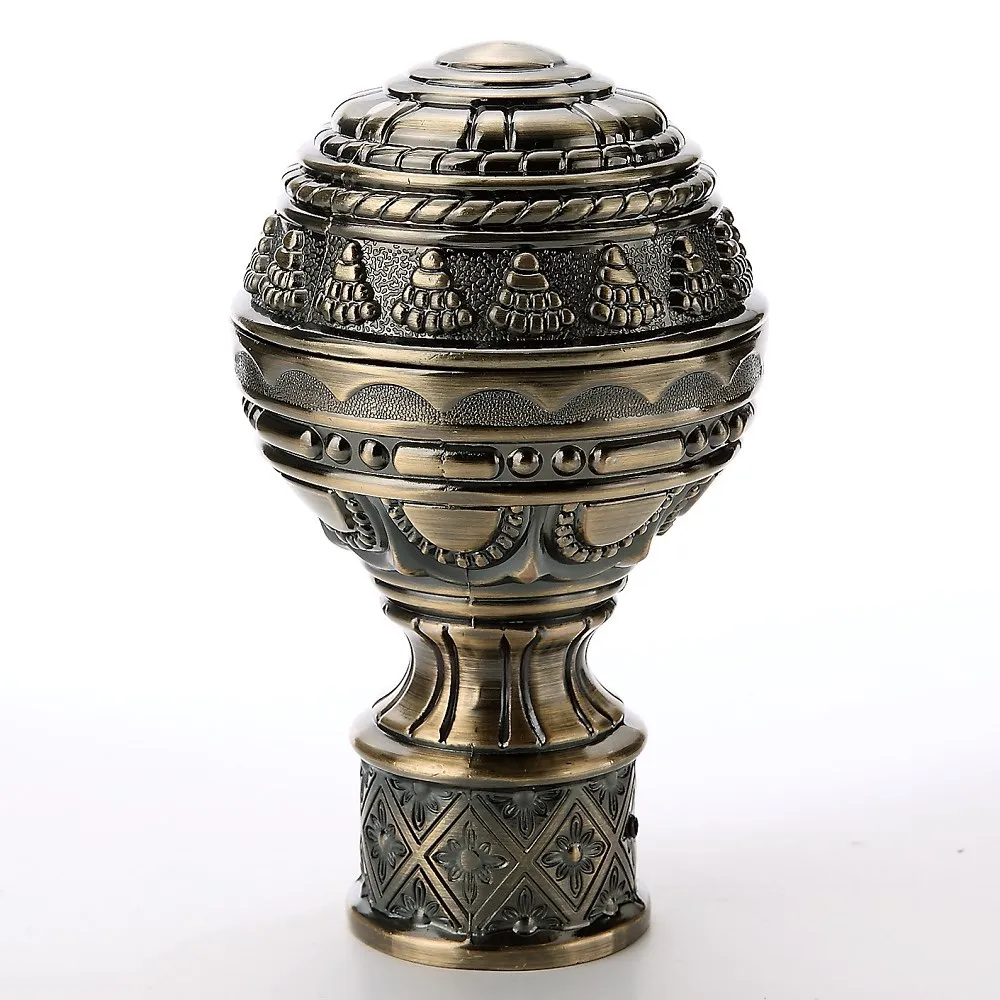 28h077 Best Selling Antique Ball Curtain Rod End Caps Ball Shape ...