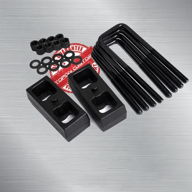 HEAVY Duty Cast Iron Steel Blocks w/ U-Bolts kit Rear Suspension ...