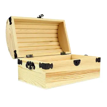 Plain Pine Wood Storage Treasure Chest Trunk Box Small Wood Chest - Buy ...