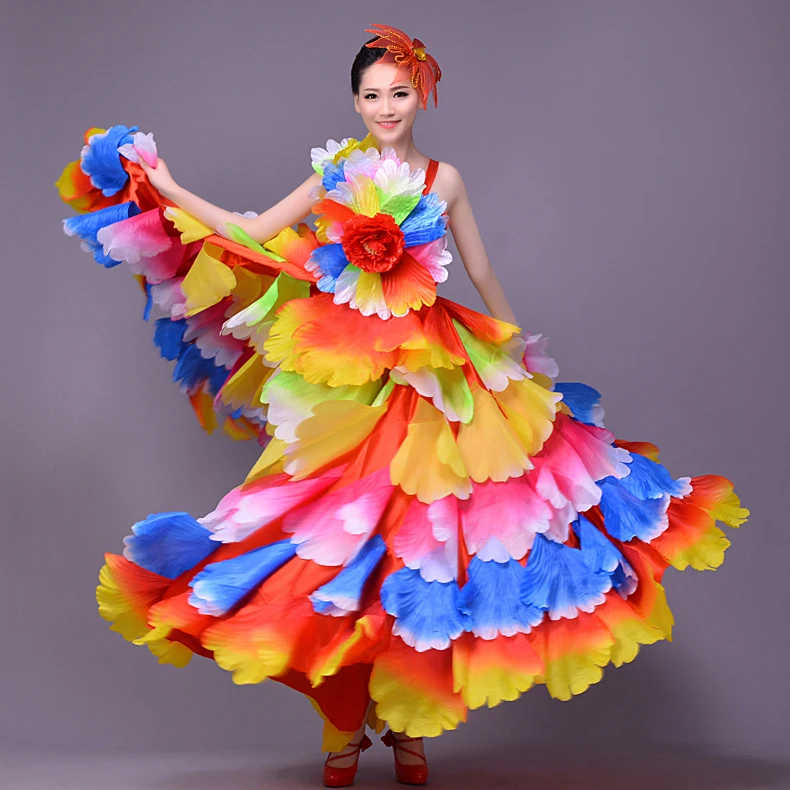 Colorful Flamenco Dancer Costume