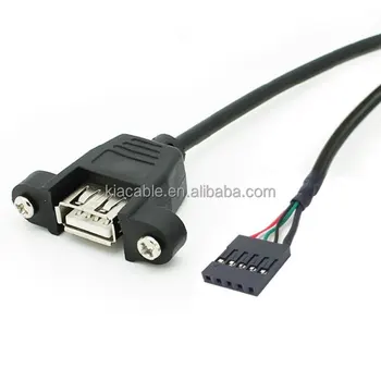 Usb A Female Panel Mount To Usb Motherboard 5 Pin Header Cable - Buy ...
