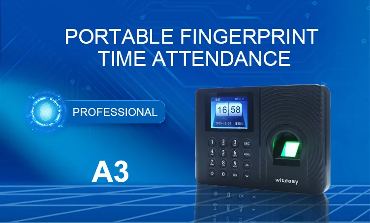 A3 Model Black Color Quick Guide Punch Fingerprint and Password Clock ...