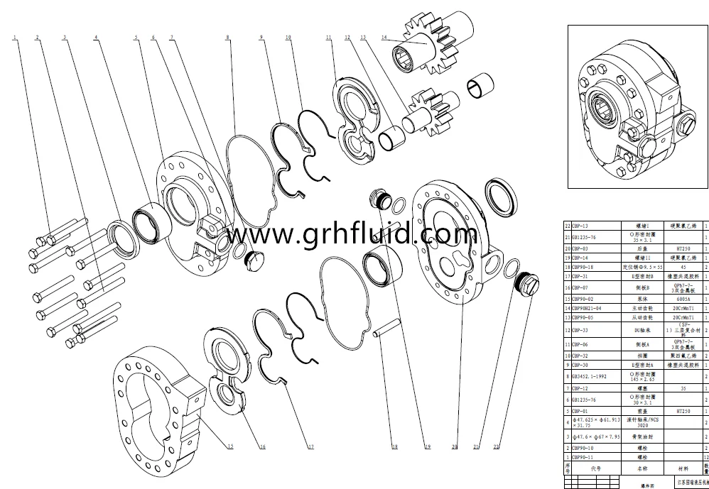 Rexroth Hydraulic Gear Pump PGP517/C101/C102/SG101 PTO/OMP/HGP/HPV/PGP ...