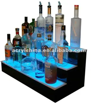 3 Steps Lighted Liquor Bottle Shelf Display - Buy Three Step Lighted ...