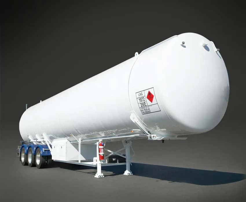 Tri-axle Skeletal Lng Storage Tank Truck Trailer For Cryogenic Lpg ...