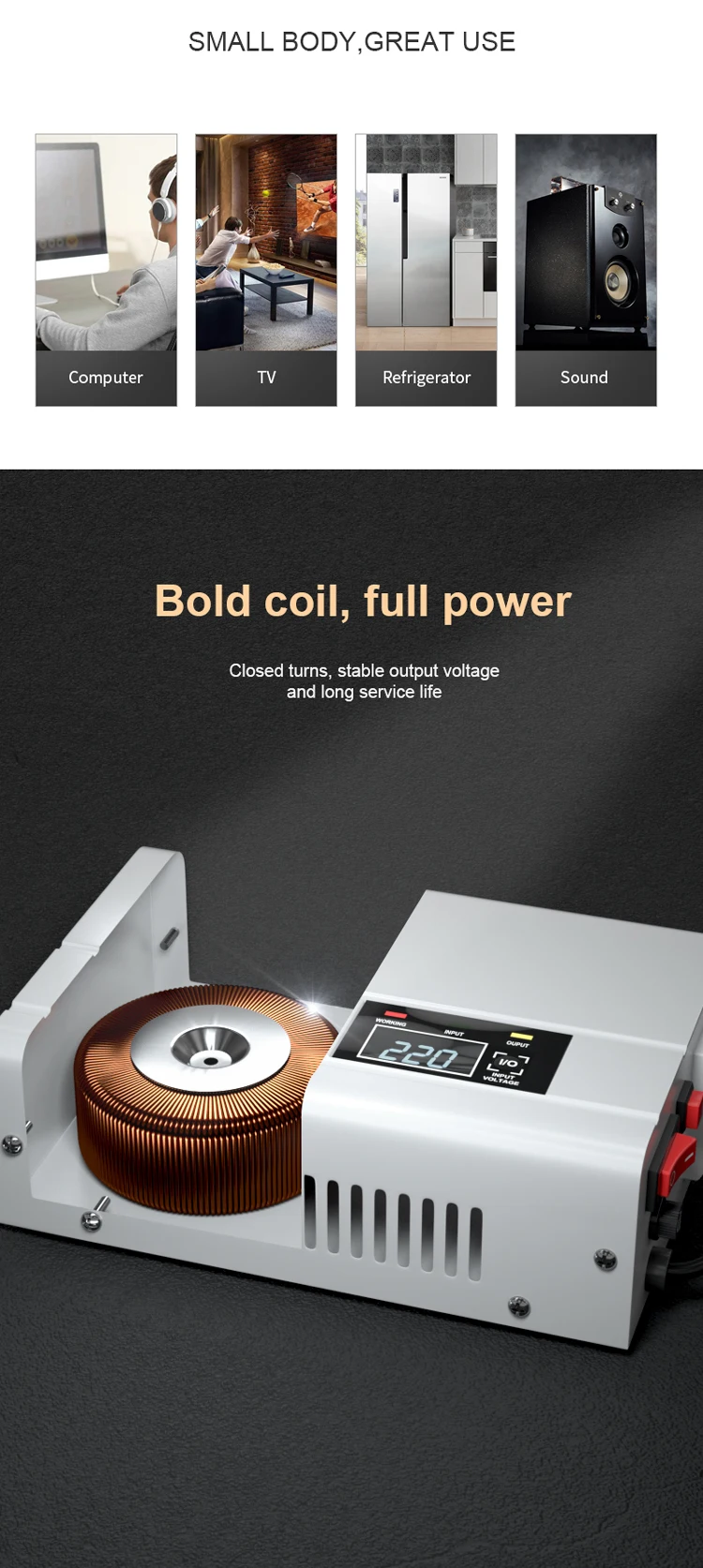 GECHY Wall Mounted 500VA AVR Digital Display Power Stabilizers