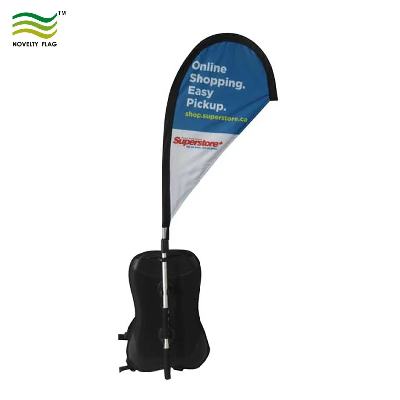 Advertising Walking Teardrop Rectangle Blade X-shape Backpack Flag ...